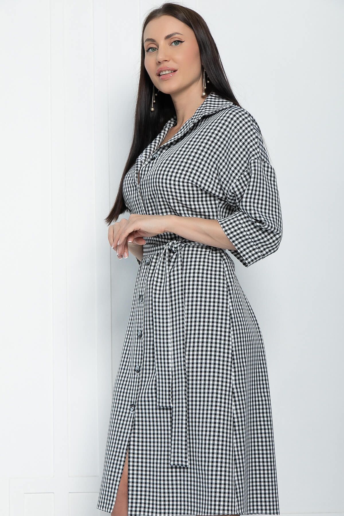 Платье LT Collection арт. П11218 - стильное черно-белое миди